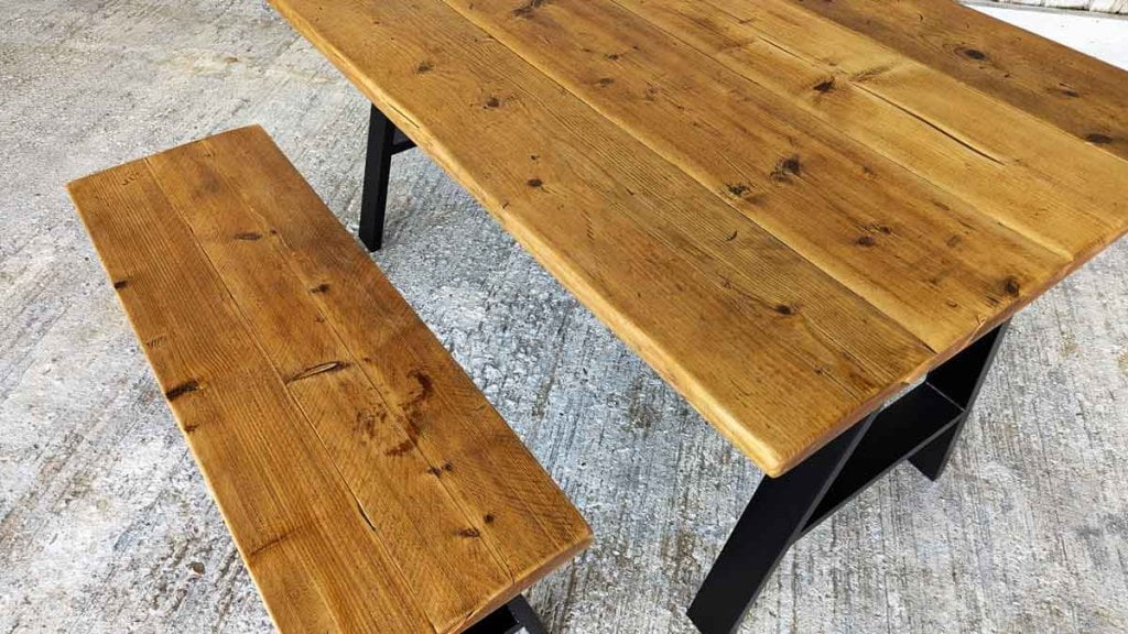 Reclaimed Wood Kitchen Table - A-Frame | Salvaged Wood Dining Table ...