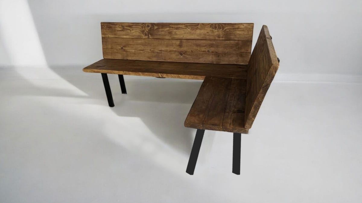 Dining Table Corner Bench | Reclaimed Wood Dining Corner Benches | L ...