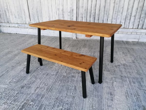 Reclaimed Wood Table - Single Pin Legs | Rustic Salvaged Kitchen ...