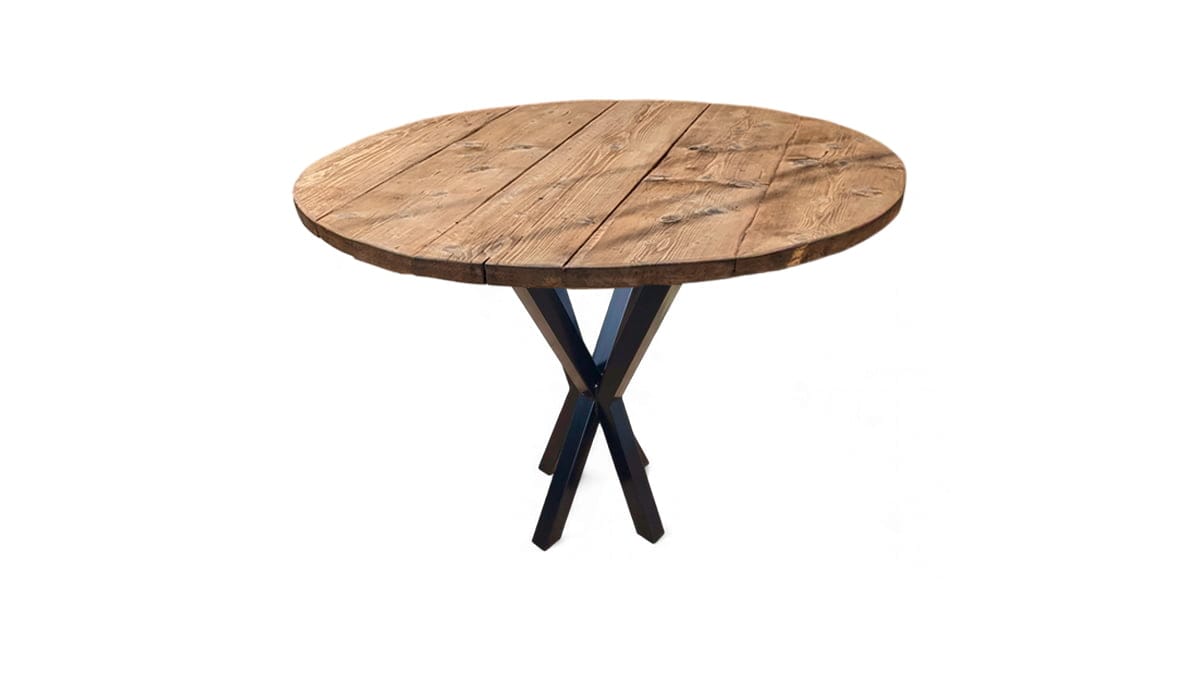 Round Table Pedestal Legs | Rustic Reclaimed Wood Dining | Central Base ...