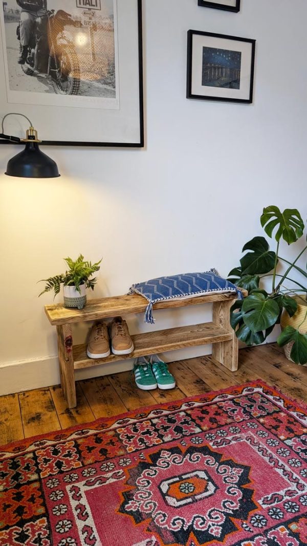 Shoe Storage Bench | Reclaimed Wood Hallway Benches | Entryway ...