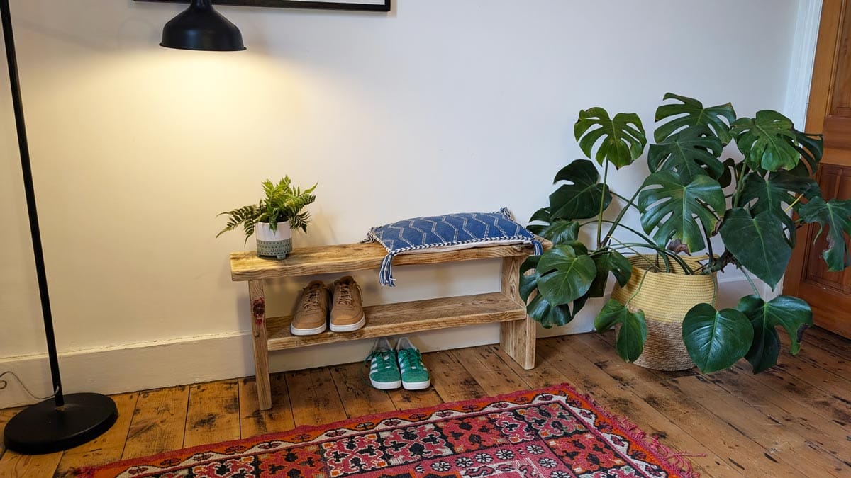 Shoe Storage Bench | Reclaimed Wood Hallway Benches | Entryway ...