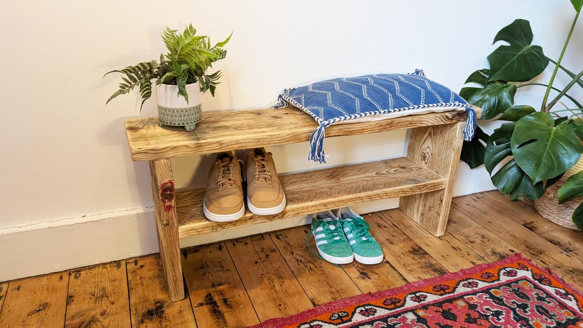 Shoe Storage Bench | Reclaimed Wood Hallway Benches | Entryway ...