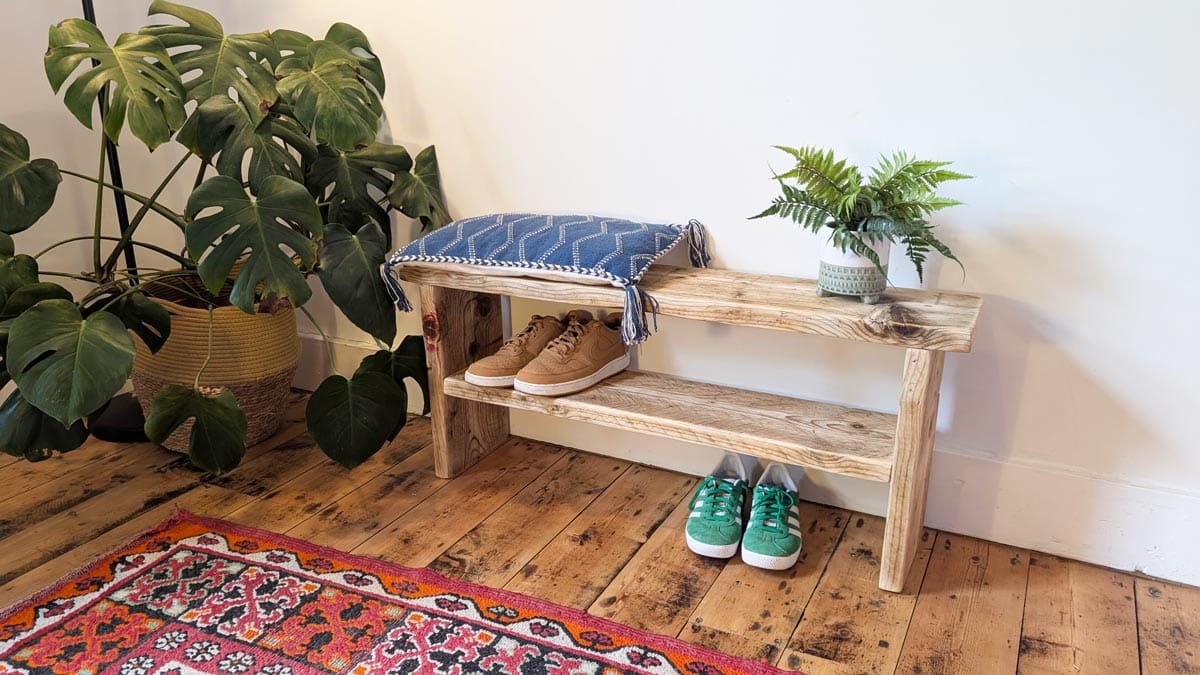 Shoe Storage Bench | Reclaimed Wood Hallway Benches | Console Table ...