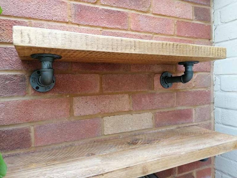 Steampunk Shelves (22cm Width) | Reclaimed Wood Wall Shelving | Rustic ...