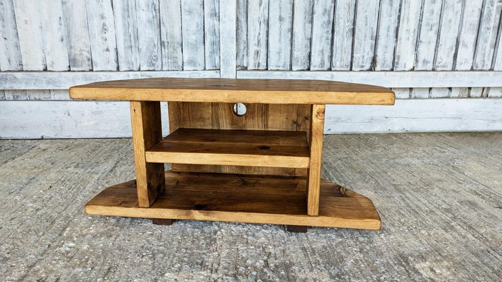 Rustic TV Stand for Corner | Reclaimed Wood TV Cabinet | Media Storage ...