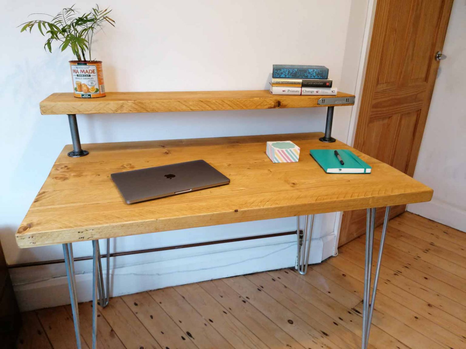 "Top Punk" Reclaimed Wood Desk - Hairpin Legs | Home Office | Rustic ...