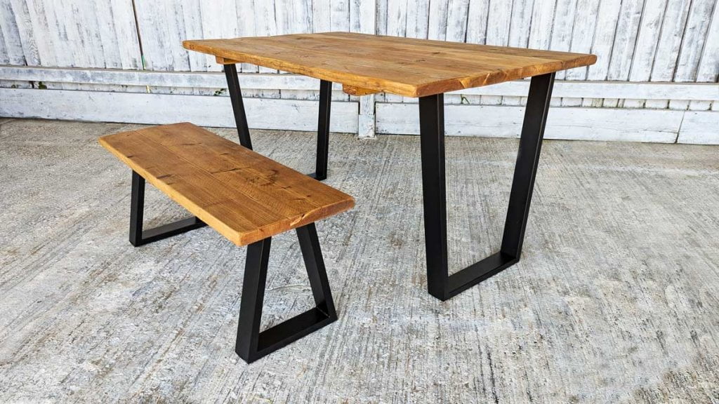 Reclaimed Dining Room Wood Table - Triangle | Scaffold Boards - Project ...