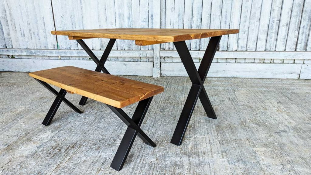 Dining Room Reclaimed Wood Table - X-Frame | Reclaimed Timber Dining ...